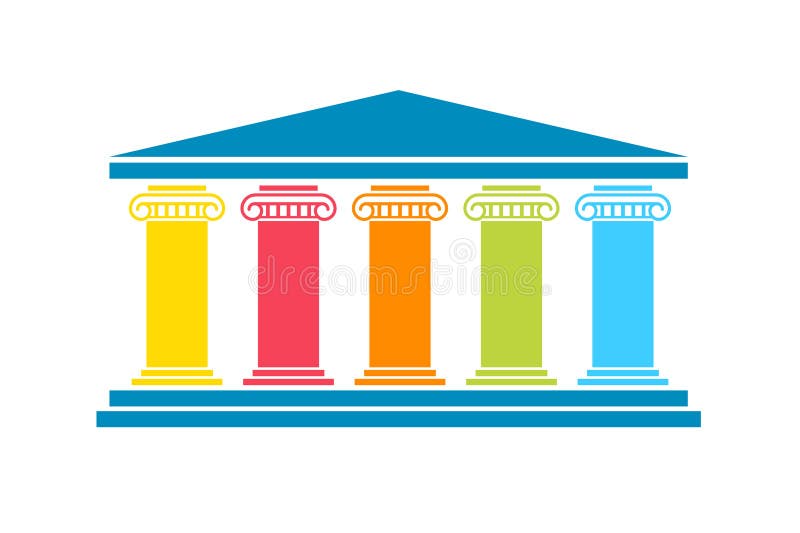 Five pillars diagram stock vector. Illustration of isolated - 299627965