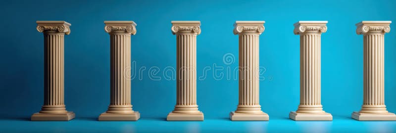 Five Pillars of Personal Development Standing on a Vibrant Blue ...