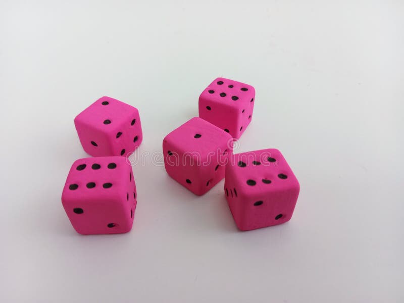 Five pink dice stock photo. Image of font, color, painted - 286090200
