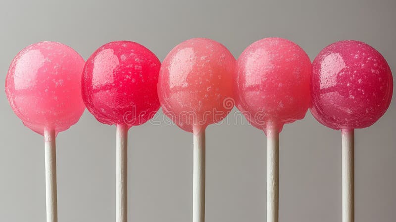 Five Pink Lollipops Row White Sticks Stock Photos - Free & Royalty-Free ...