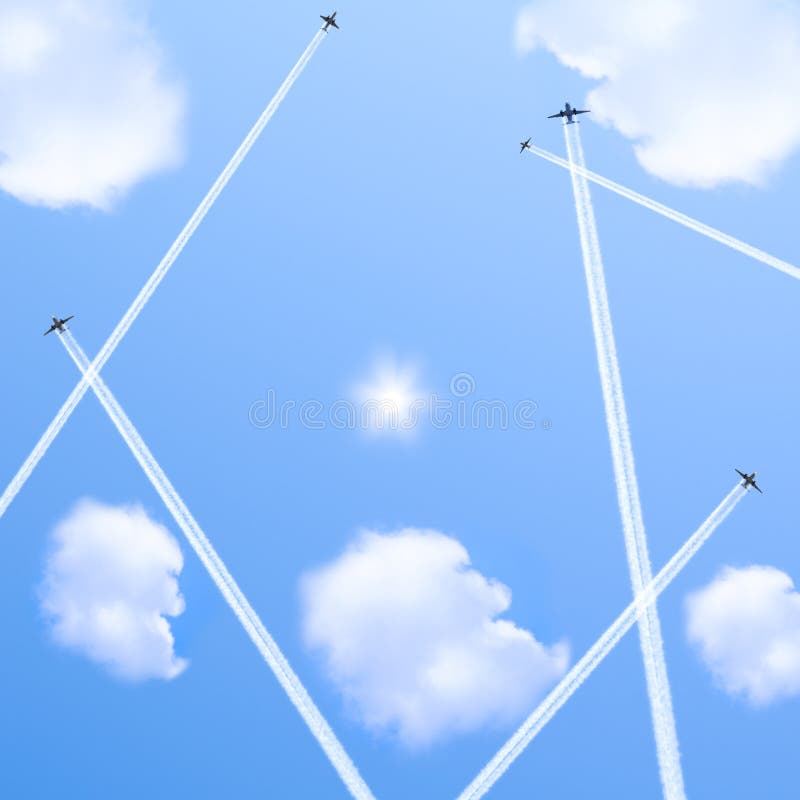 Five planes stock photo. Image of group, station, russia - 4536118