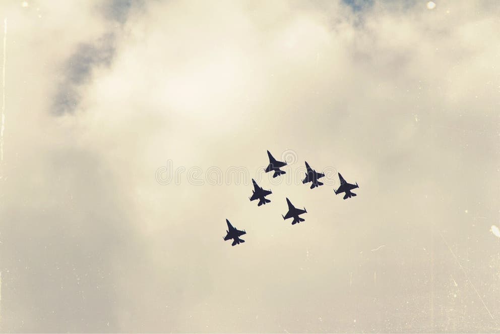 Five Planes Flying in the Sky in Formation Stock Image - Image of five ...