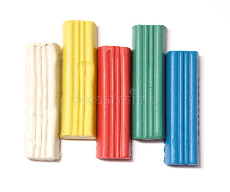Five Plasticine Blocks on White Background Stock Photo - Image of ...