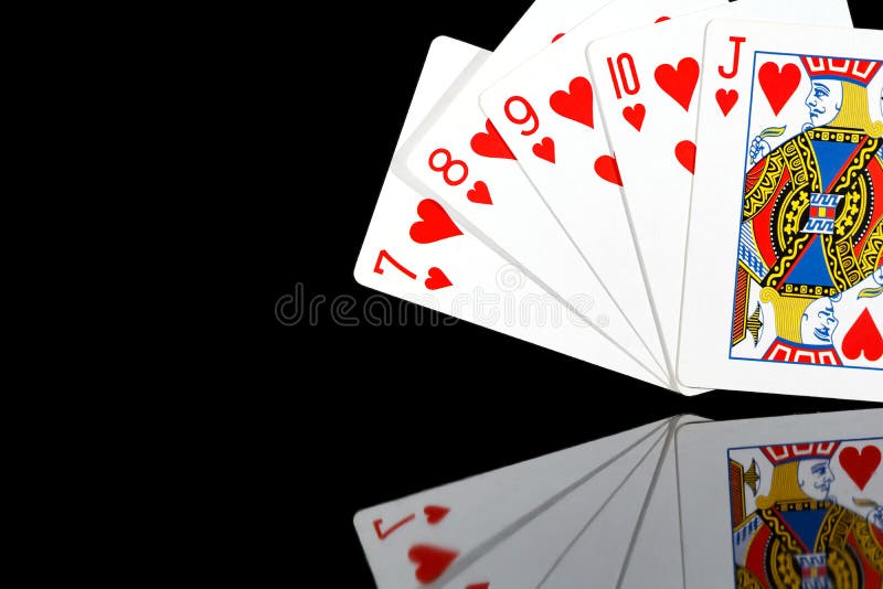 Five Playing Card`s a Hand of a Four of a Kind Four`s and a Ten Stock ...