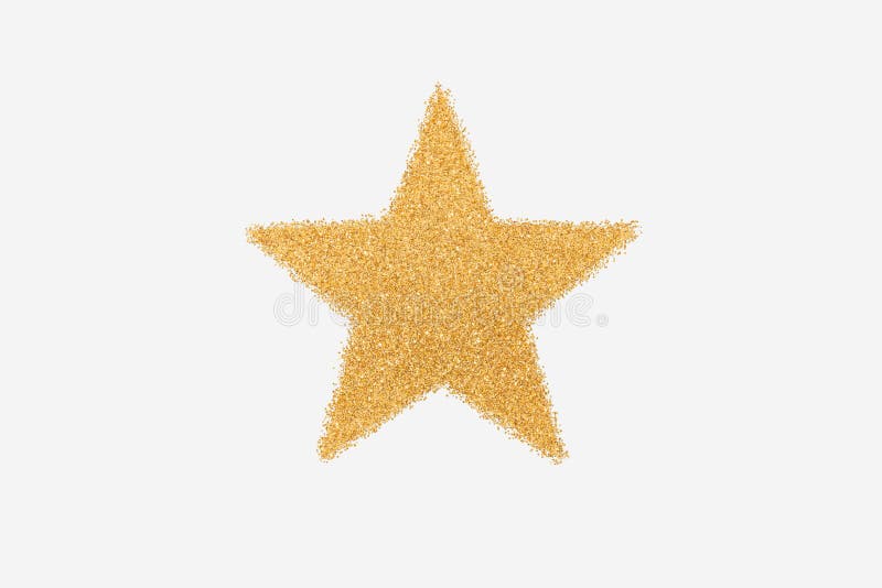 Five Point Star Symbol Shape Made of Golden Glitter Stock Photo - Image ...