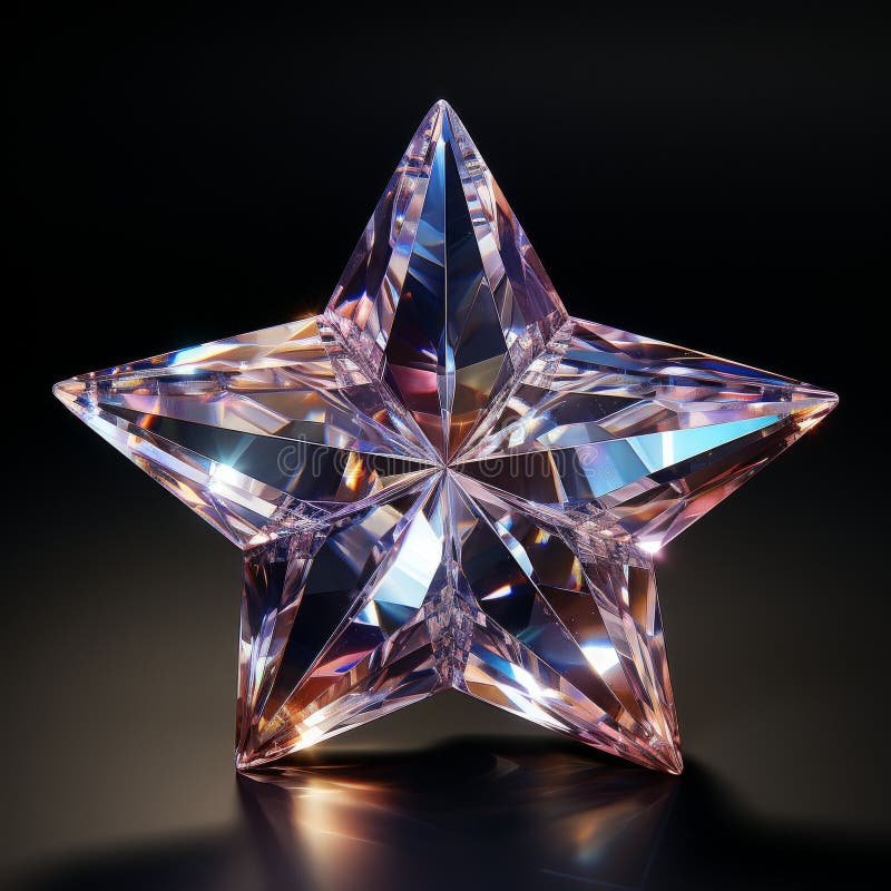 Five-pointed Diamond Star on a Dark Background. Stock Photo - Image of ...