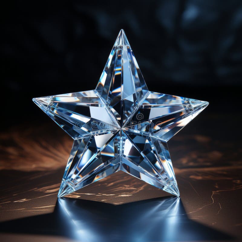 Five-pointed Diamond Star on a Dark Background. Stock Image - Image of ...