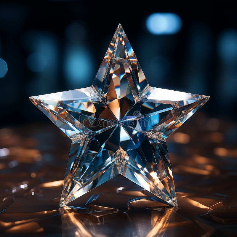 Five-pointed Diamond Star on a Dark Background. Stock Image - Image of ...
