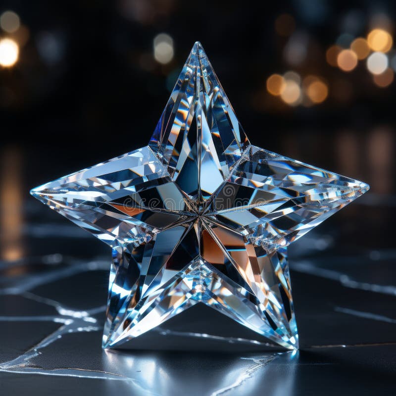 Five-pointed Diamond Star on a Dark Background. Stock Photo - Image of ...