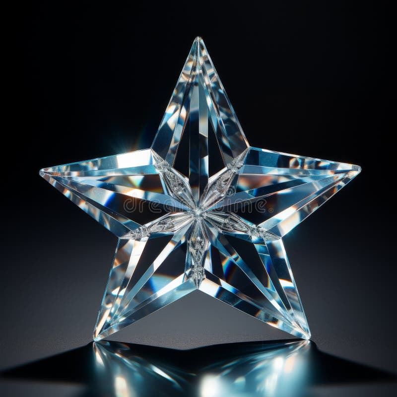 Five-pointed Diamond Star on a Dark Background. Stock Photo - Image of ...