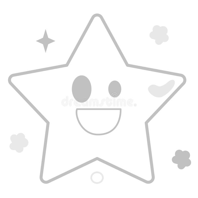 Five Pointed Grey Star Icon. Cartoon Illustration of Five Pointed Grey ...