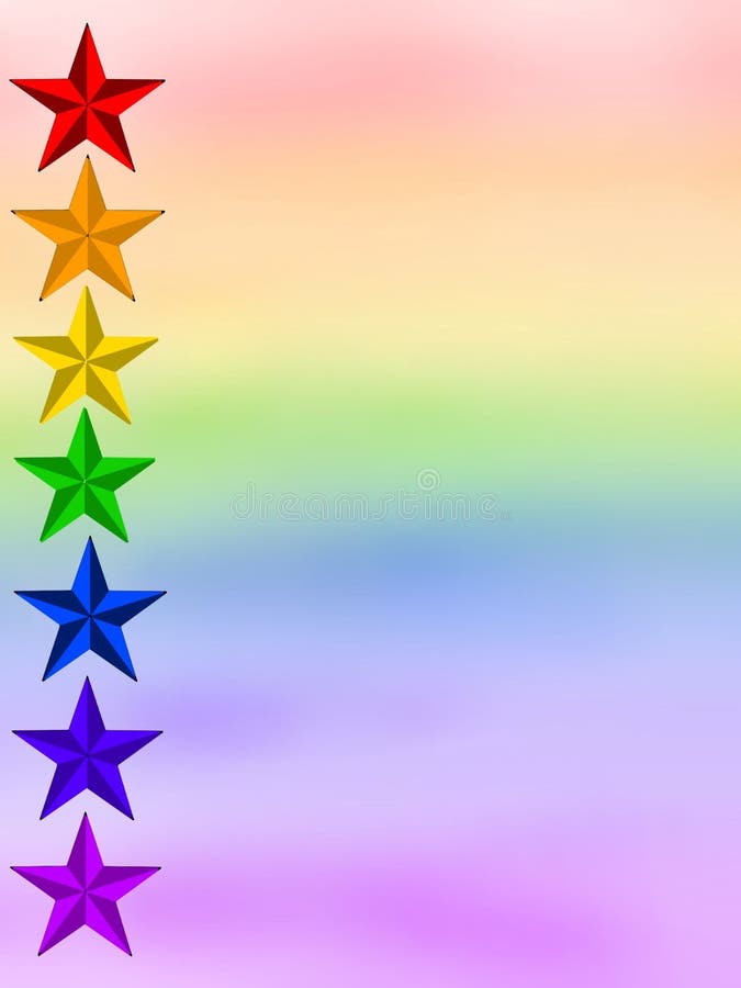 Five-Pointed Rainbow Stars on a Soft Rainbow Background Stock ...