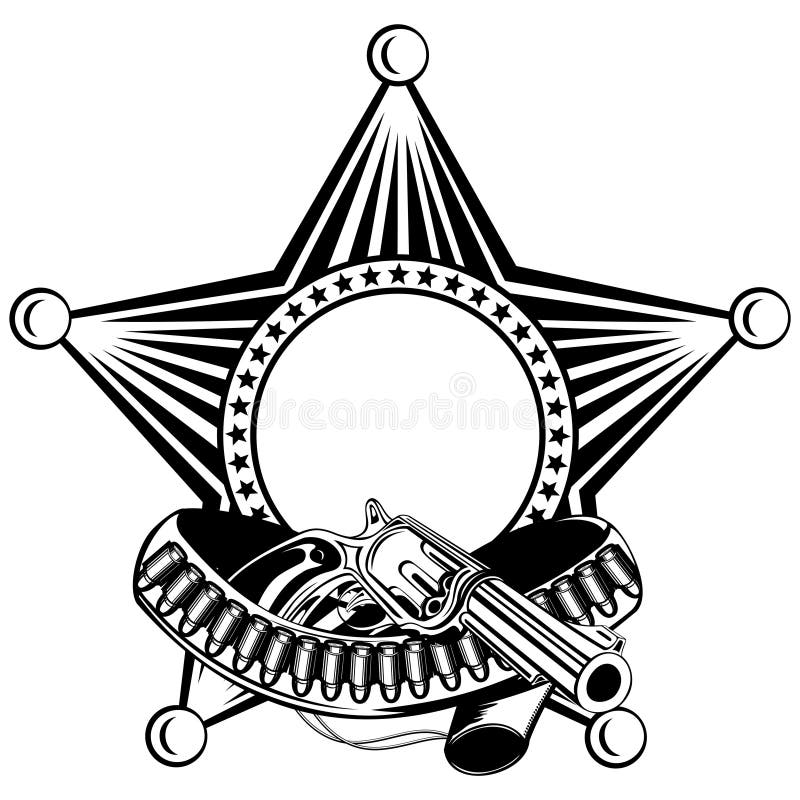 Sheriffs Star and Revolvers Stock Vector - Illustration of lawman ...