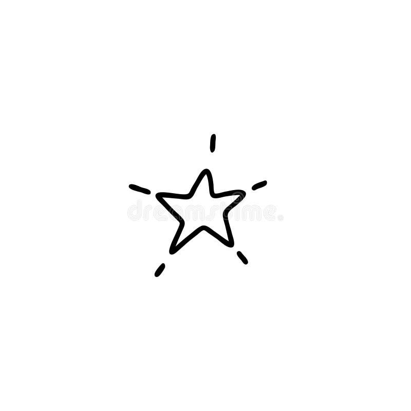 Five-pointed Shining Star. Contour of a Glittering Star Celestial ...