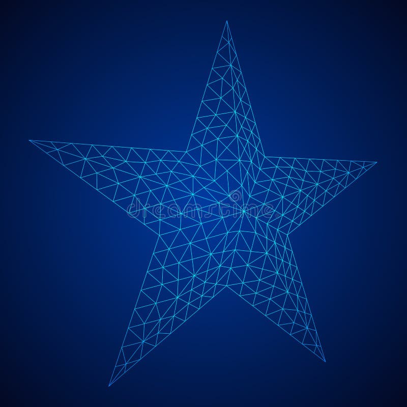 Five-pointed Star Wireframe Stock Vector - Illustration of ornament ...