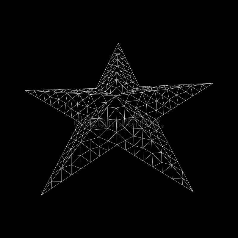 Five-pointed Star Wireframe Stock Vector - Illustration of carnival ...