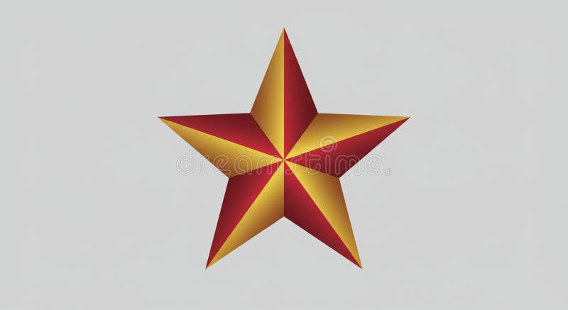 Five-pointed Star with Alternating Red and Gold Triangular Segments ...