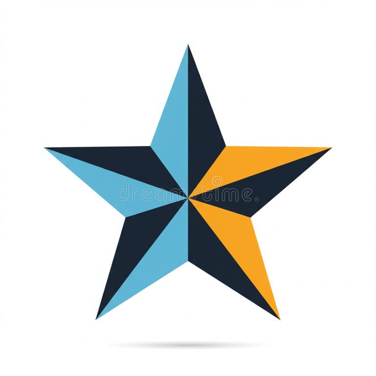 Five-pointed Star Divided into Geometric Segments. Right Side Features ...