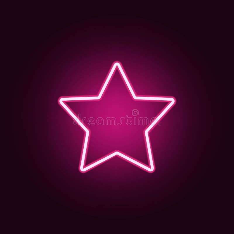 Five-pointed Star Icon. Elements of Web in Neon Style Icons Stock ...