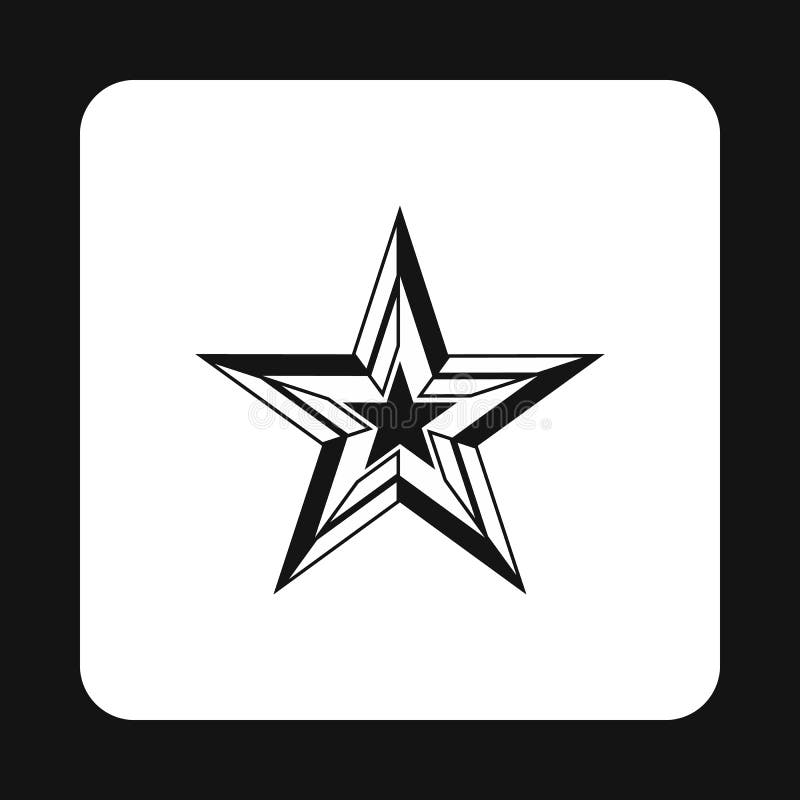 Five Pointed Star Icon, Simple Style Stock Vector - Illustration of ...
