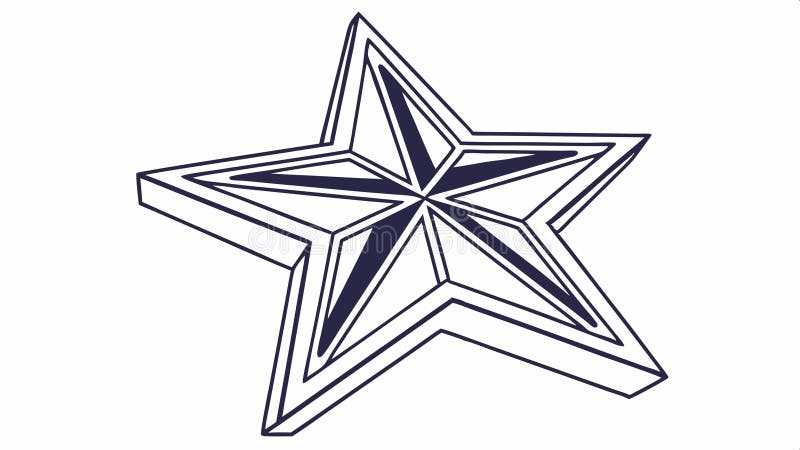 Five Pointed Star with Intricate Central Pattern Vector Design ...