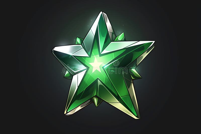 A Five-pointed Star Made of Translucent Green Crystal with Sharp ...