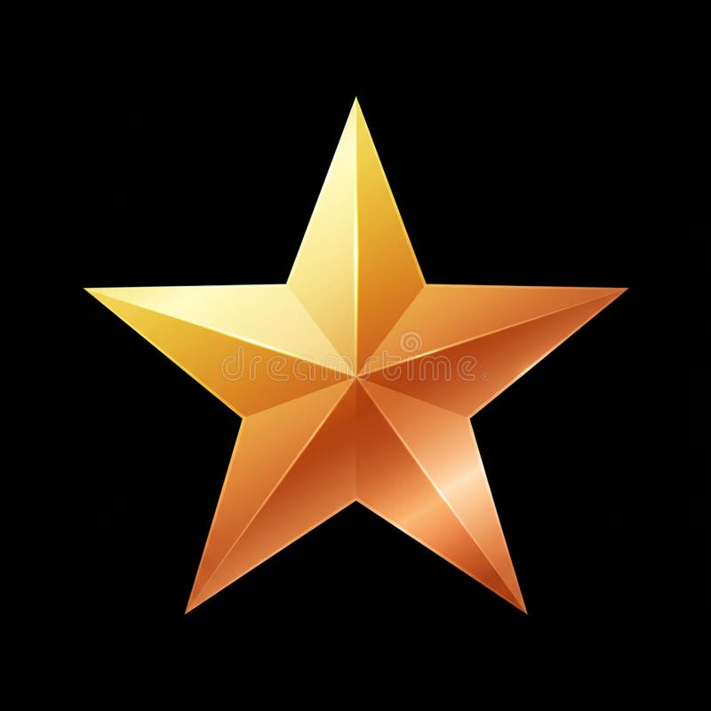 A Five-pointed Star with a Metallic Texture, Featuring Gradients of ...