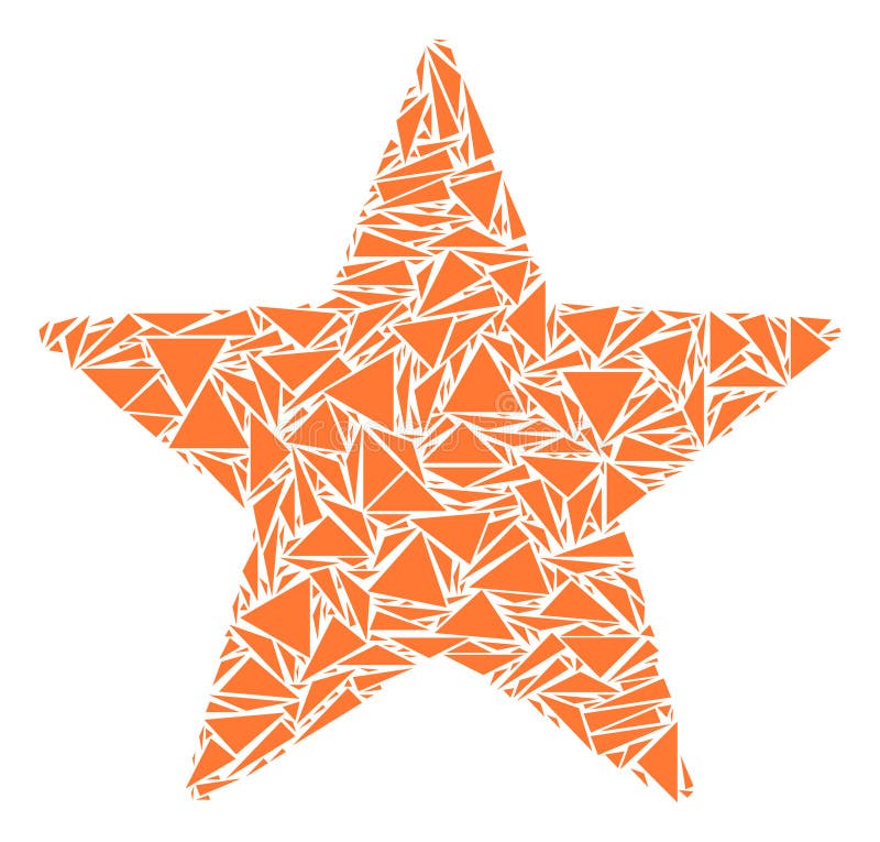 Five Pointed Star Mosaic of Triangles Stock Vector - Illustration of ...