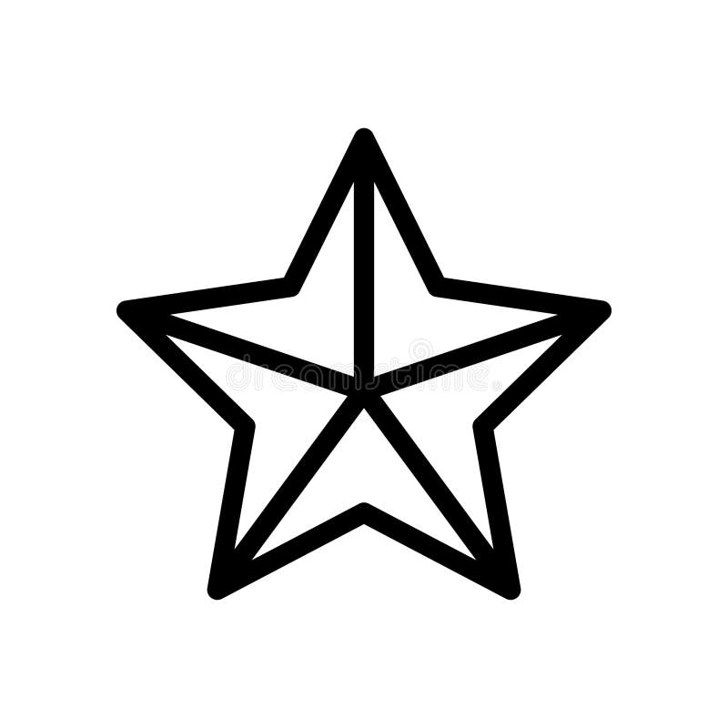Five Pointed Star Outline for Decoration or Design Elements, Rating ...