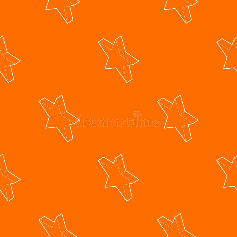 Five Pointed Star Pattern Vector Orange Stock Vector - Illustration of ...