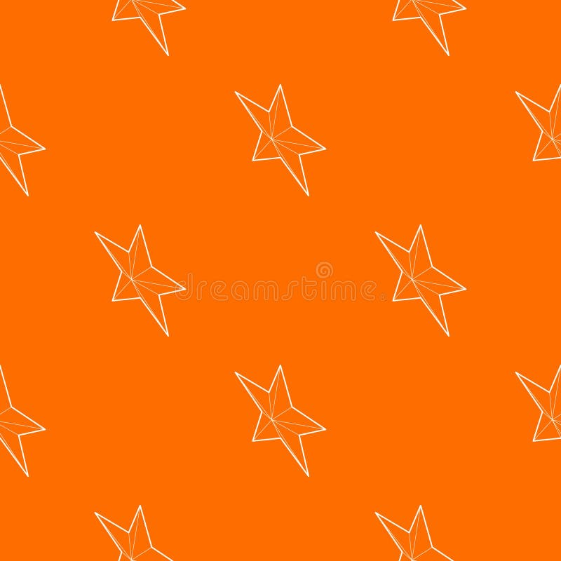 Five Pointed Star Pattern Vector Orange Stock Vector - Illustration of ...