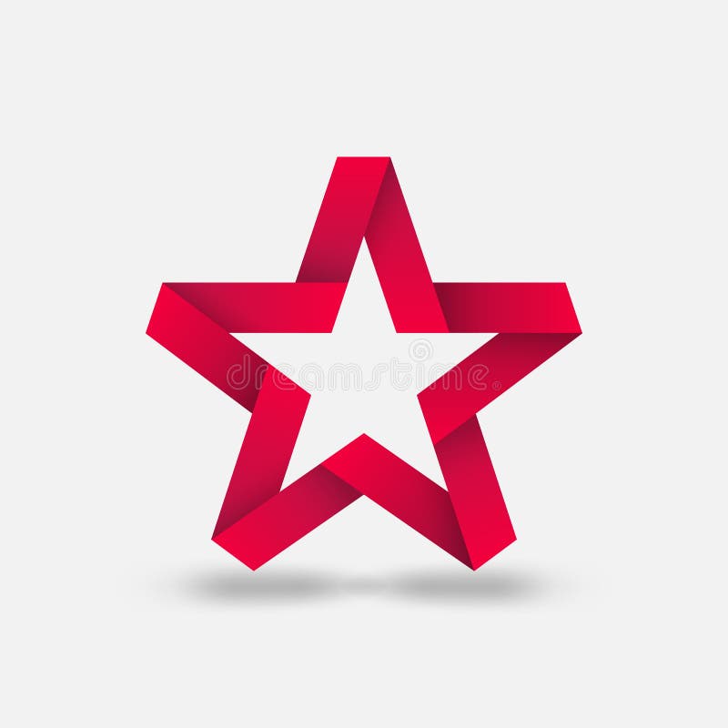 Five-pointed Star Ribbon Emblem Symbol Stock Vector - Illustration of ...