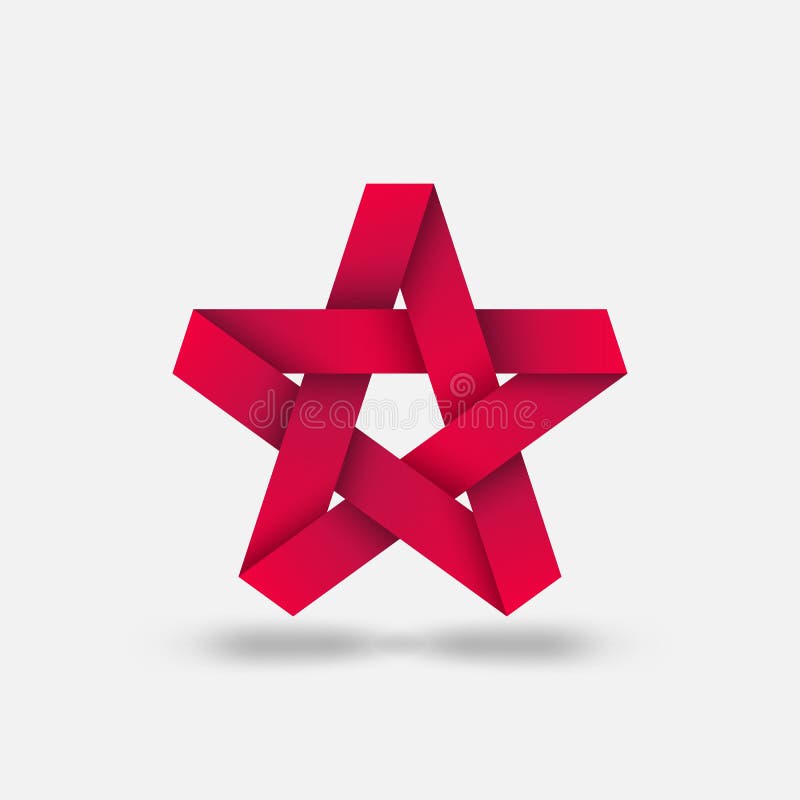 Five-pointed Star Ribbon Emblem Symbol Stock Vector - Illustration of ...