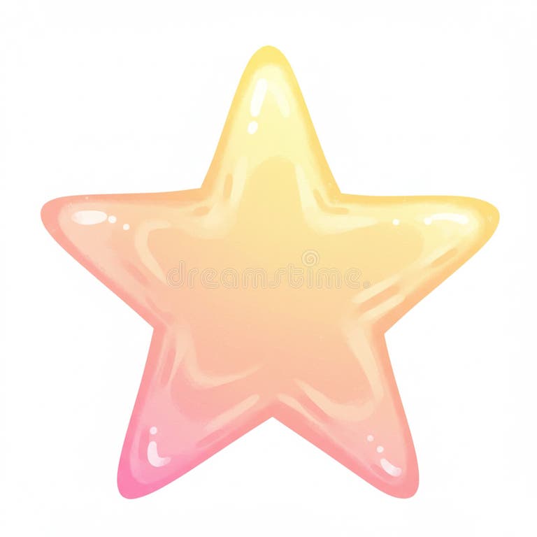 Five-pointed Star with Smooth, Rounded Edges and a Glossy Texture. the ...