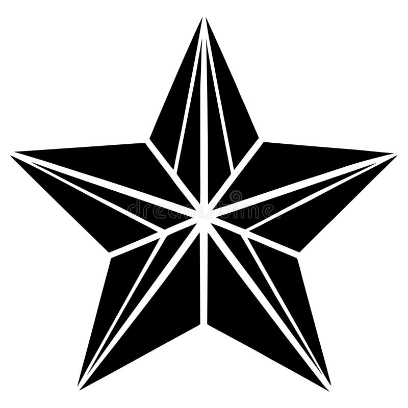 Five Pointed Star Vector Illustration in Navy Blue for Graphic Design ...