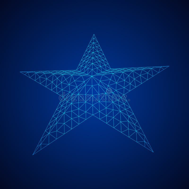 Five-pointed Star Wireframe Stock Vector - Illustration of fivepointed ...