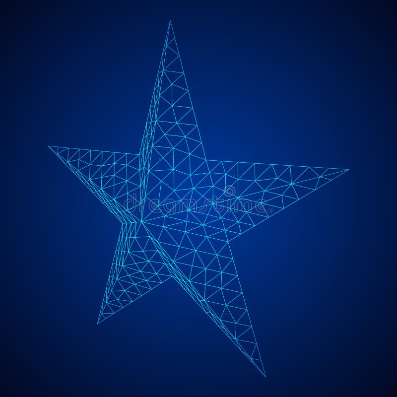 Five-pointed Star Wireframe Stock Vector - Illustration of prize ...