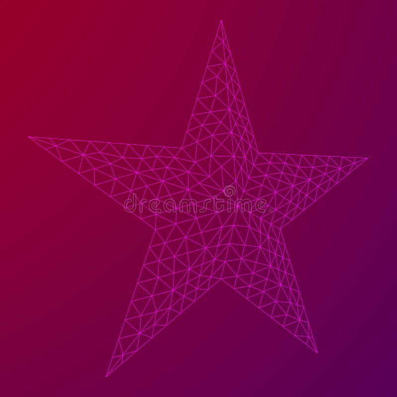 Five-pointed Star Wireframe Stock Vector - Illustration of icon, model ...