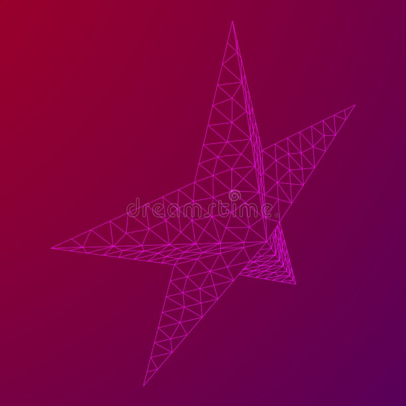 Five-pointed Star Wireframe Stock Vector - Illustration of frame ...