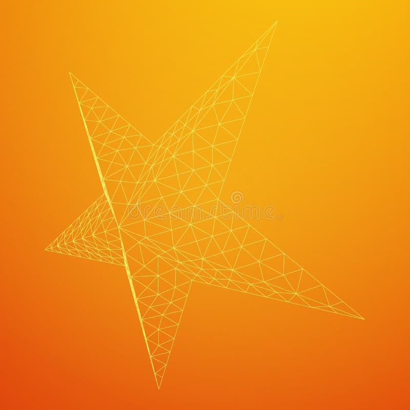 Five-pointed Star Wireframe Stock Vector - Illustration of sign, award ...