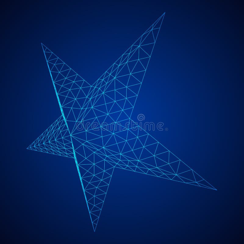 Five-pointed Star Wireframe Stock Vector - Illustration of anniversary ...