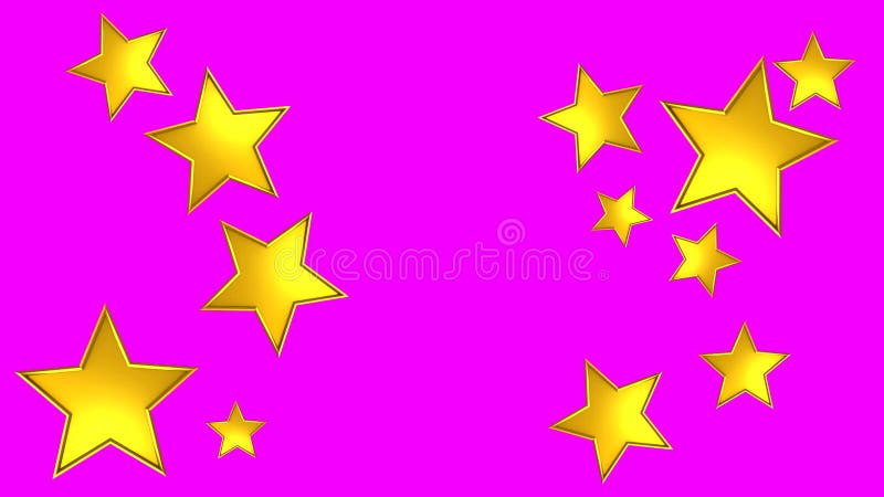 Gold Stars of Different Sizes. Stock Footage - Video of rotation ...