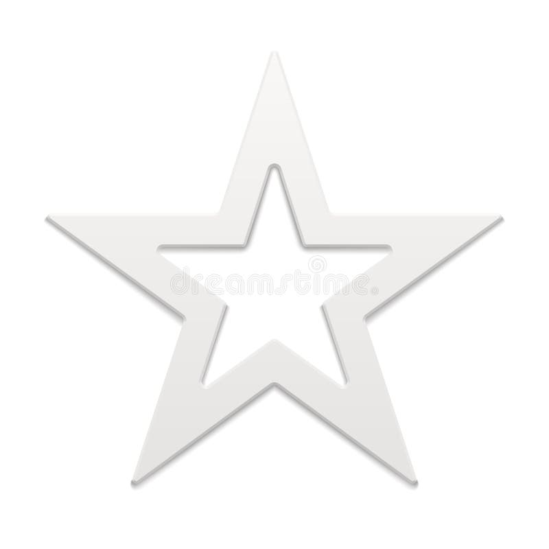 Five Pointed White Star 3d Vector Illustration Stock Vector