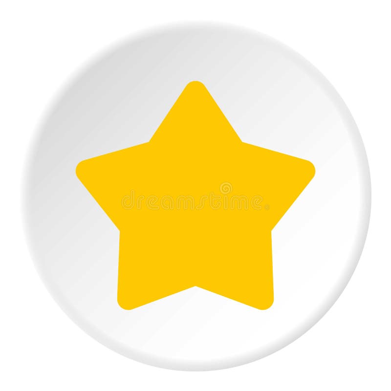Five Pointed Yellow Star Icon, Flat Style Stock Vector - Illustration ...