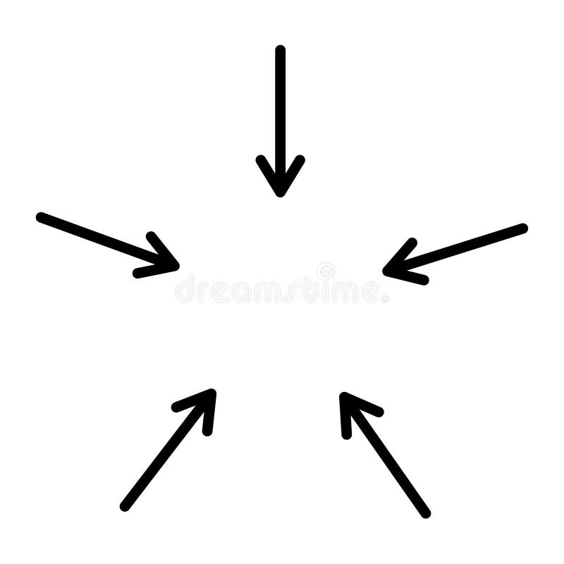 Five-pointing Outward Arrow Icons in Linear Style. Vector. Stock ...