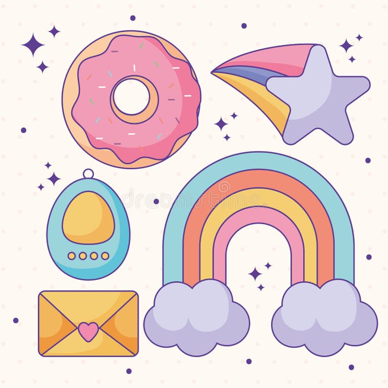 Five pop items stock vector. Illustration of traditional - 231086527