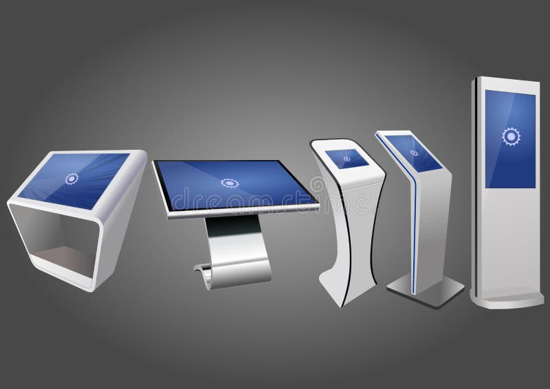 Five Promotional Interactive Information Kiosk, Advertising Display ...