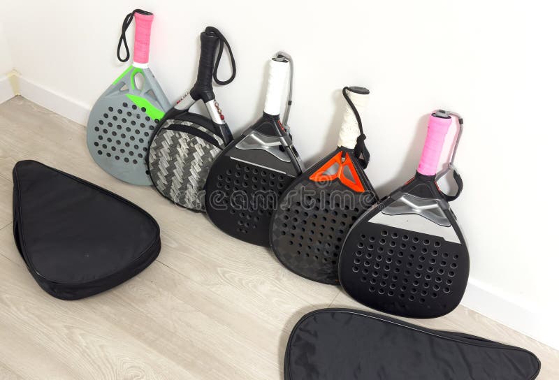 Padel Tennis Rackets. Sport Court and Balls. Stock Photo - Image of ...