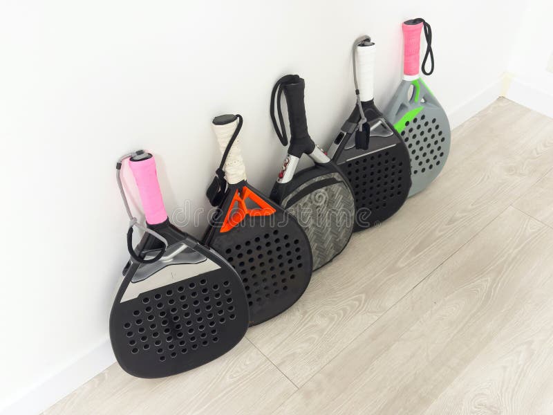 Padel Tennis Rackets. Sport Court and Balls. Stock Photo - Image of ...