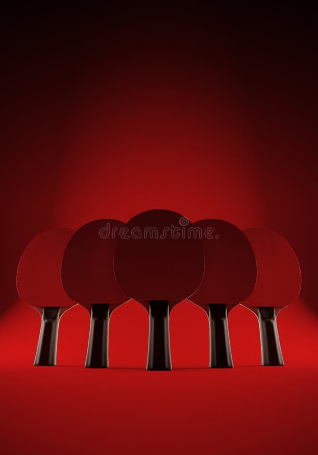 Five Rackets for Playing Table Tennis or Ping-pong on Epic Black ...